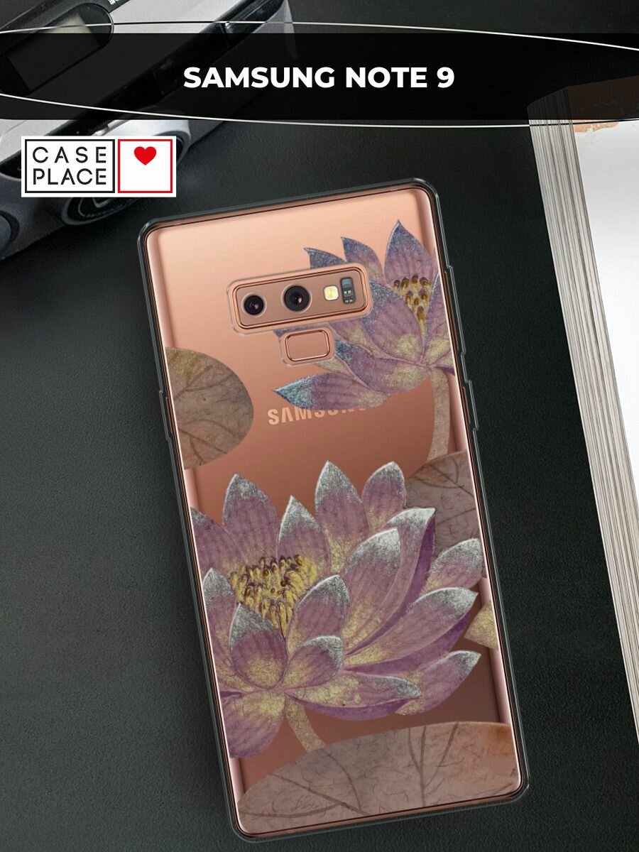 Чехол на Samsung Galaxy Note 9 / Самсунг Галакси Нот 9 с принтом "Темные лотосы"