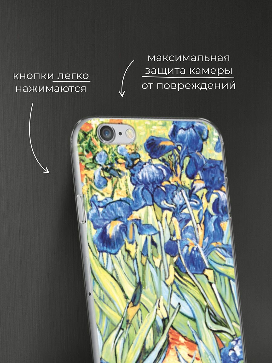 Силиконовый чехол на Apple iPhone 6 / Айфон 6 с принтом "Ирисы Ван Гог" — фото 1