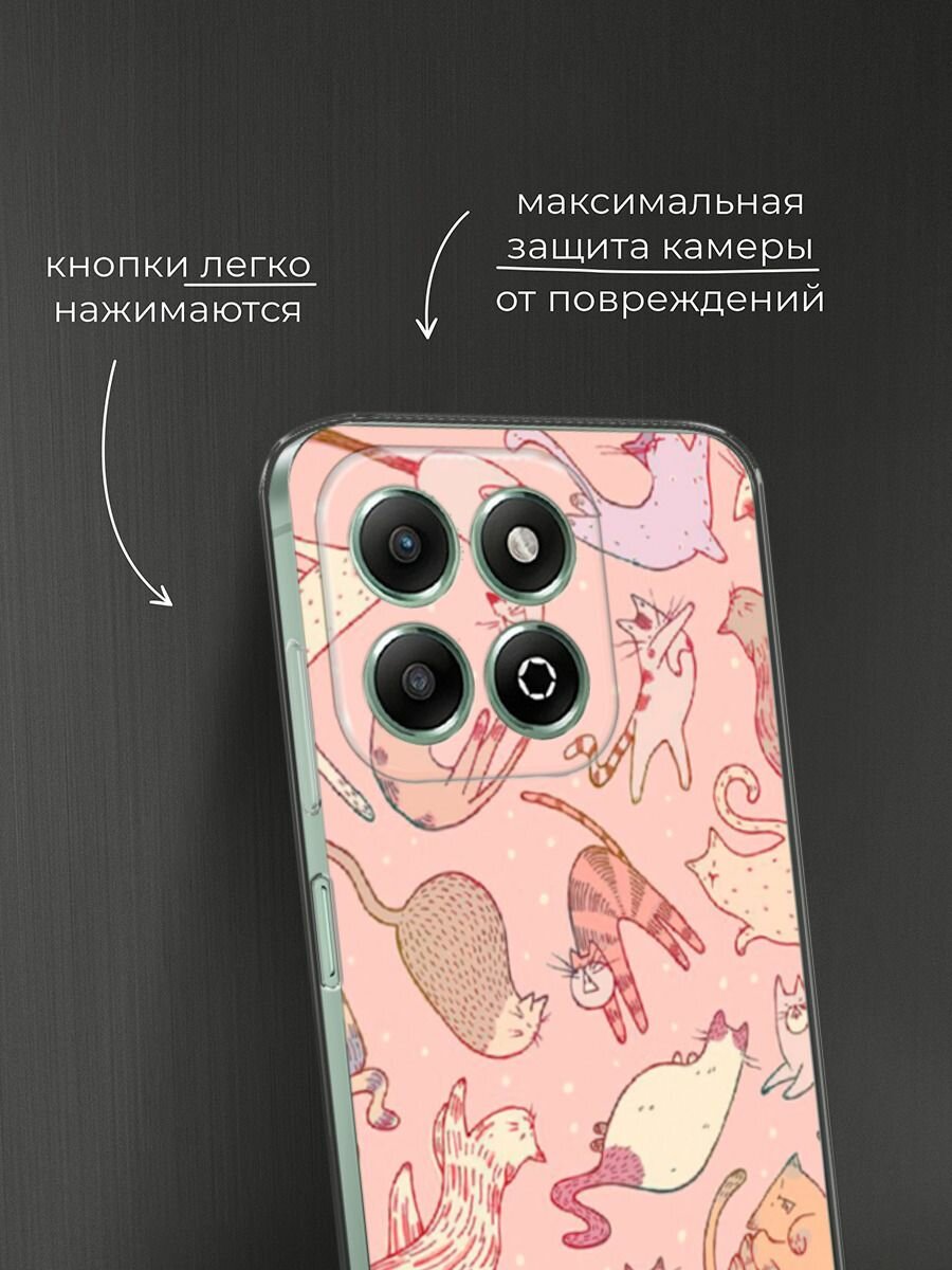 Силиконовый чехол на Honor X6b / Хонор X6b с принтом "Розовое счастье" — фото 1