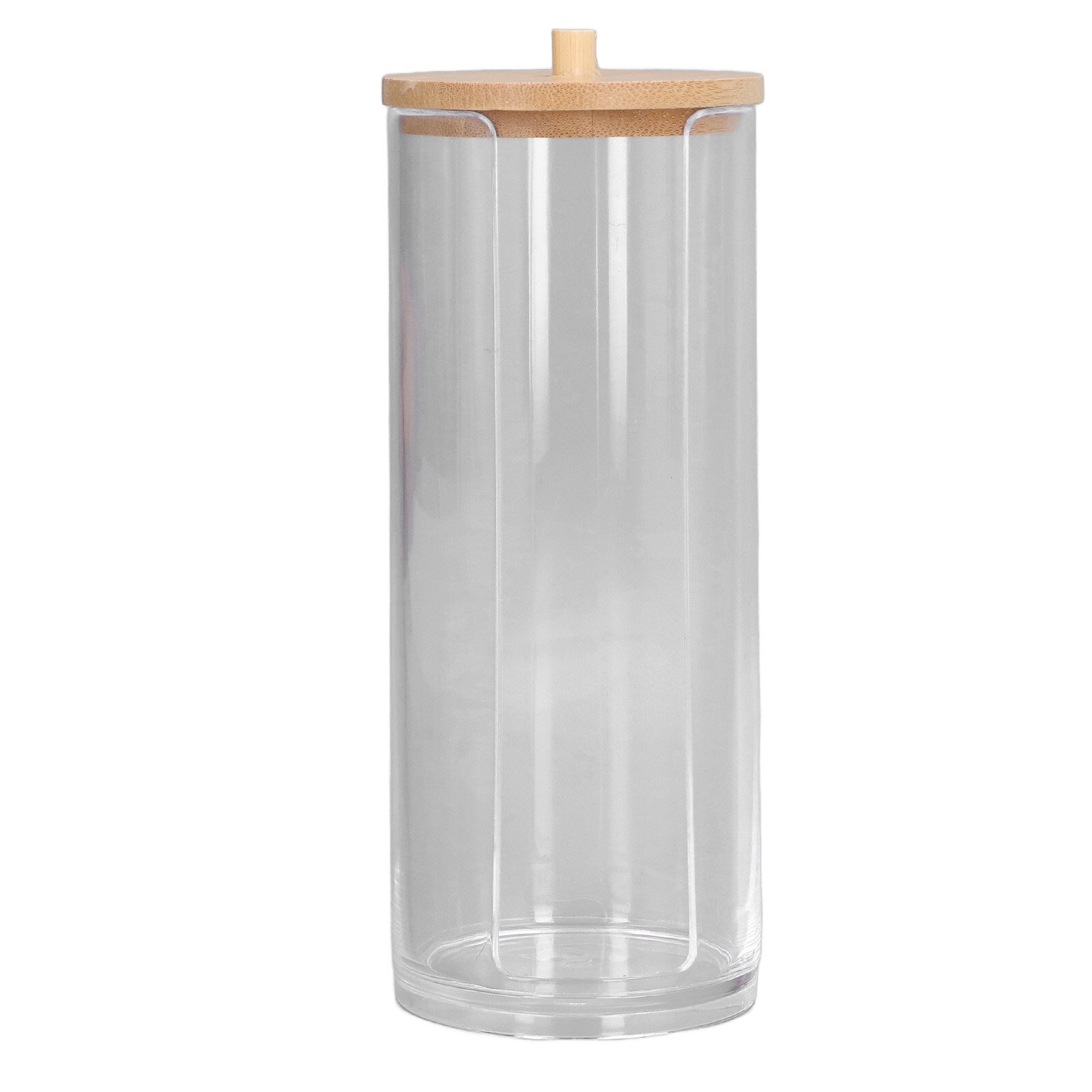 Прозрачный диспенсер для ватных дисков и держатель для косметических палочек, круглый органайзер для хранения с крышкой для туалетного столика в ванной