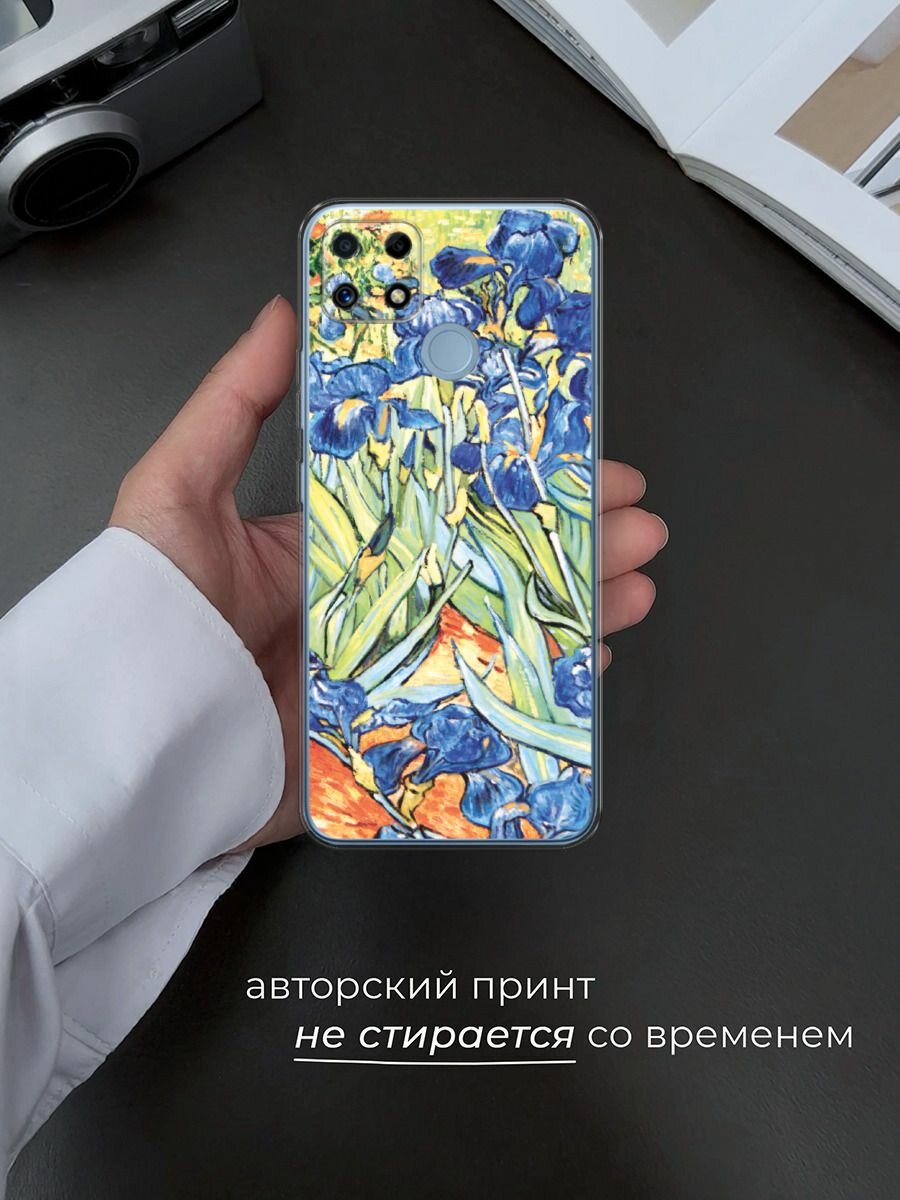 Чехол на Realme C25/C25s / Реалми С25/C25s с принтом "Ирисы Ван Гог" — фото 1
