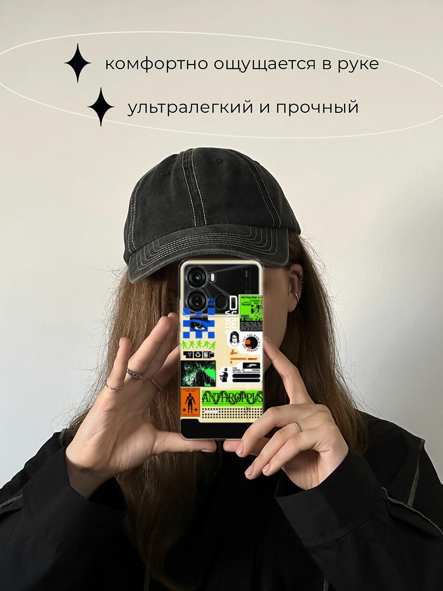 Чехол на Itel P40 / Ител P40 с принтом "Nothing impossible", прозрачный — фото 1