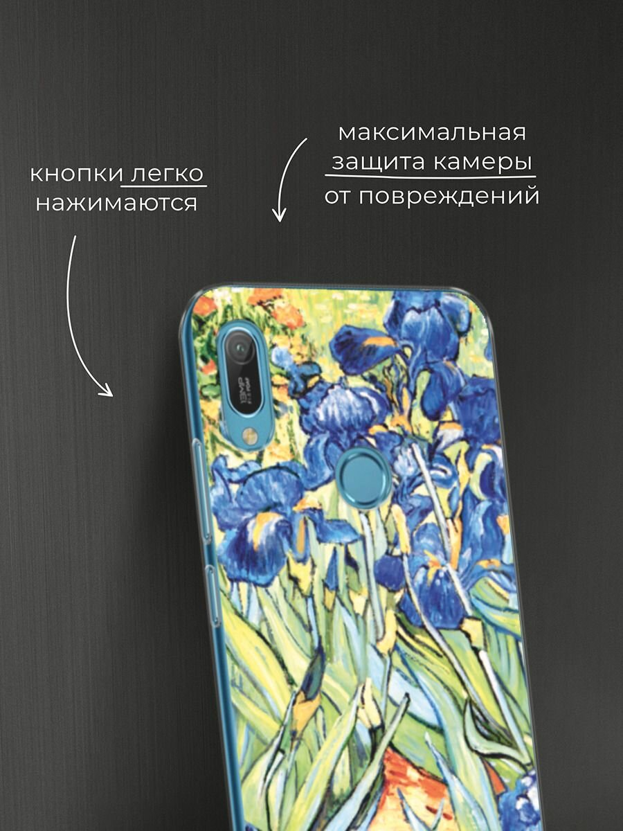 Чехол на Honor 8A/8A Pro/Huawei Y6s/Y6 2019 / Хонор 8А с принтом "Ирисы Ван Гог" — фото 1