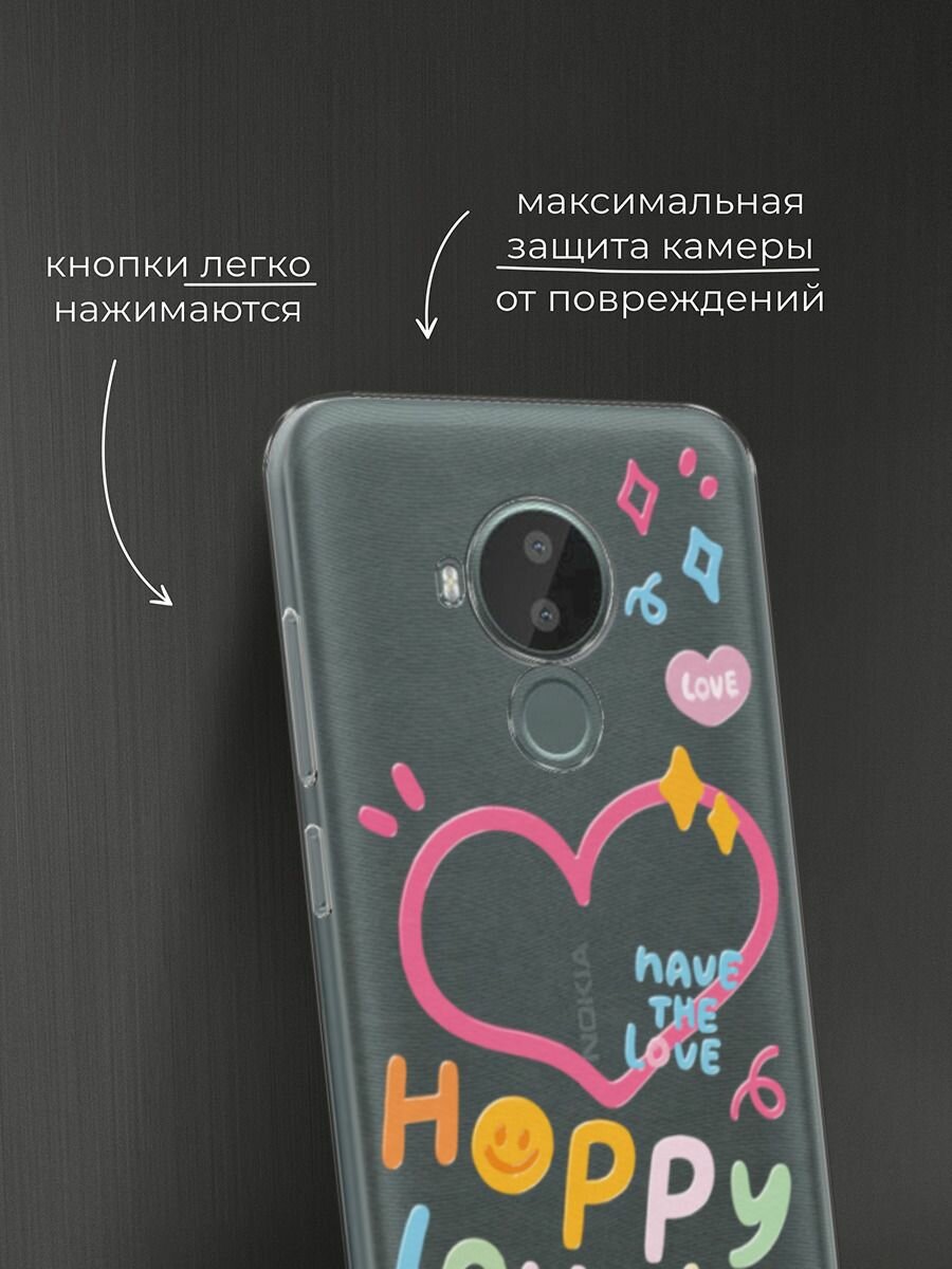 Чехол на Nokia C30 / Нокия C30 с принтом "Happy lovely 2" — фото 1