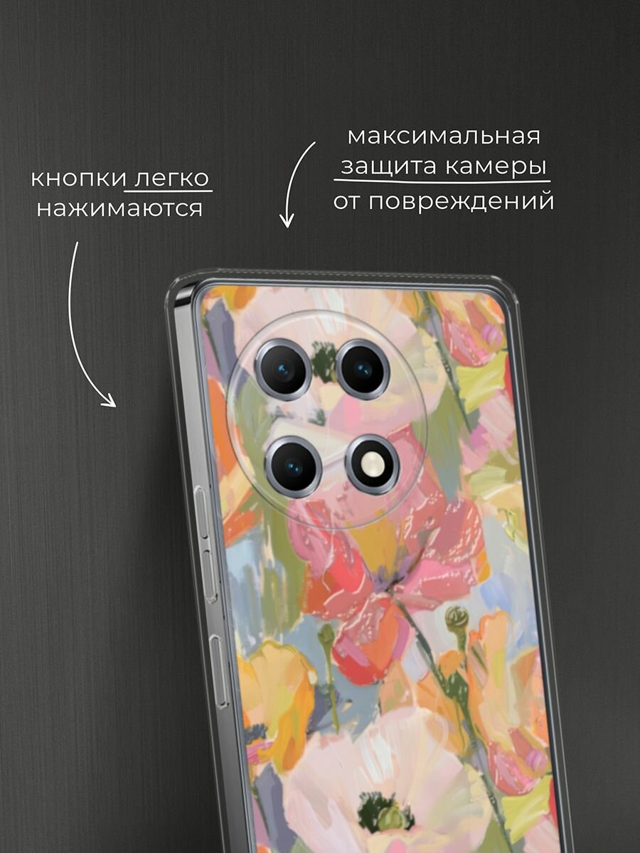 Чехол на Tecno Camon 30S / Текно Камон 30S с принтом "Акварельные анемоны" — фото 1