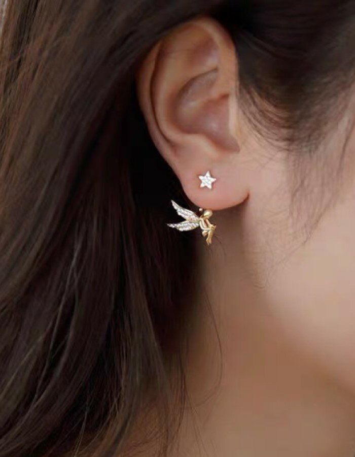 Серьги-трансформеры, циркон