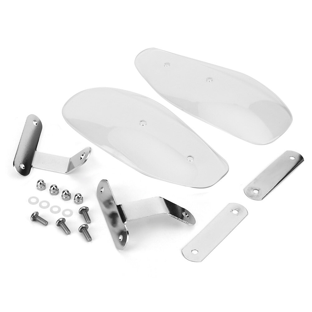 10mm/0.4in Universal Motorcycle Hand Guard Wind Deflector Protector Fit for HondaTransparent