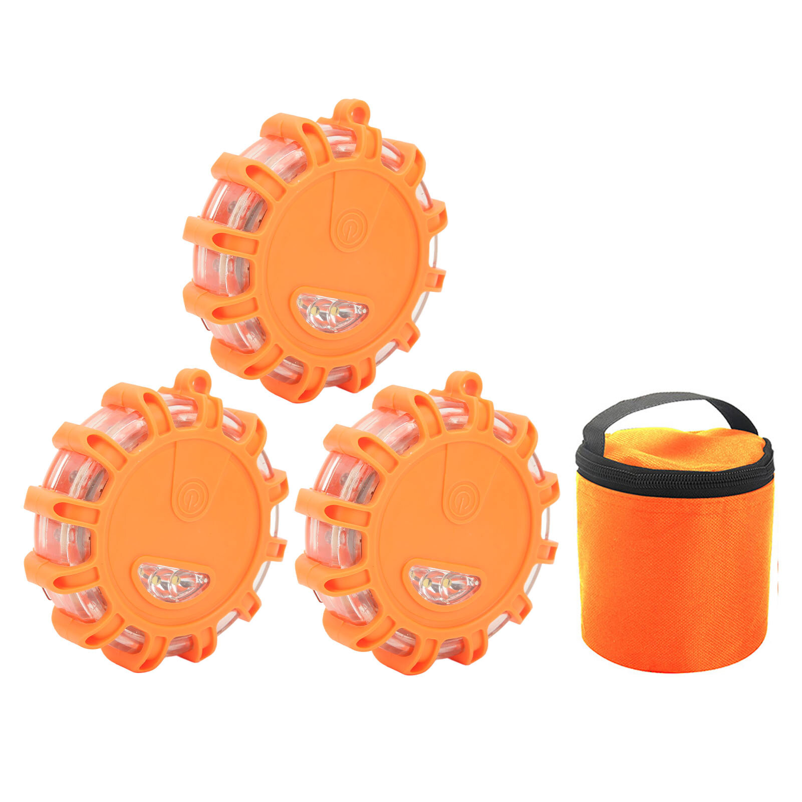 3pcs LED Road Flares Light 9 Modes Waterproof Shock Resistant Roadside Warning Safety Orange