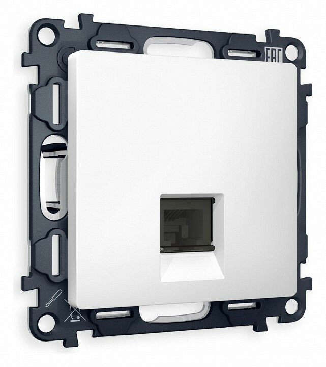 Розетка Ethernet RJ-45 и со шторками, без рамки Ambrella Volt ALFA MA132010