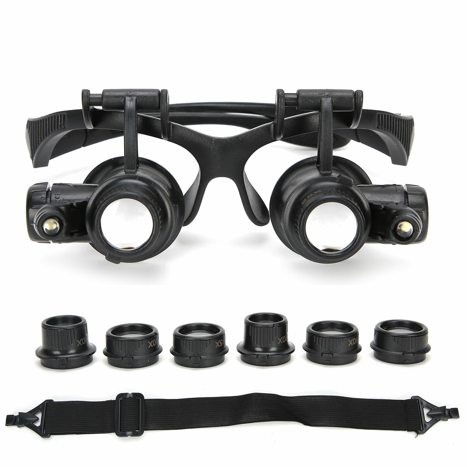 Лупа с LED подсветкой для ремонта часов, 10x 15x 20x 25x, 100% новая, с регулируемыми линзами и удобно заменяемыми батареями