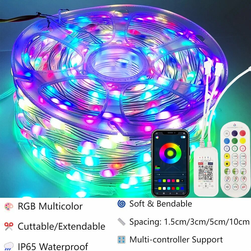 RGBIC адресные светодиодные ленты oumaled 5В led spacing 5cm, No Controller, 50Pixels