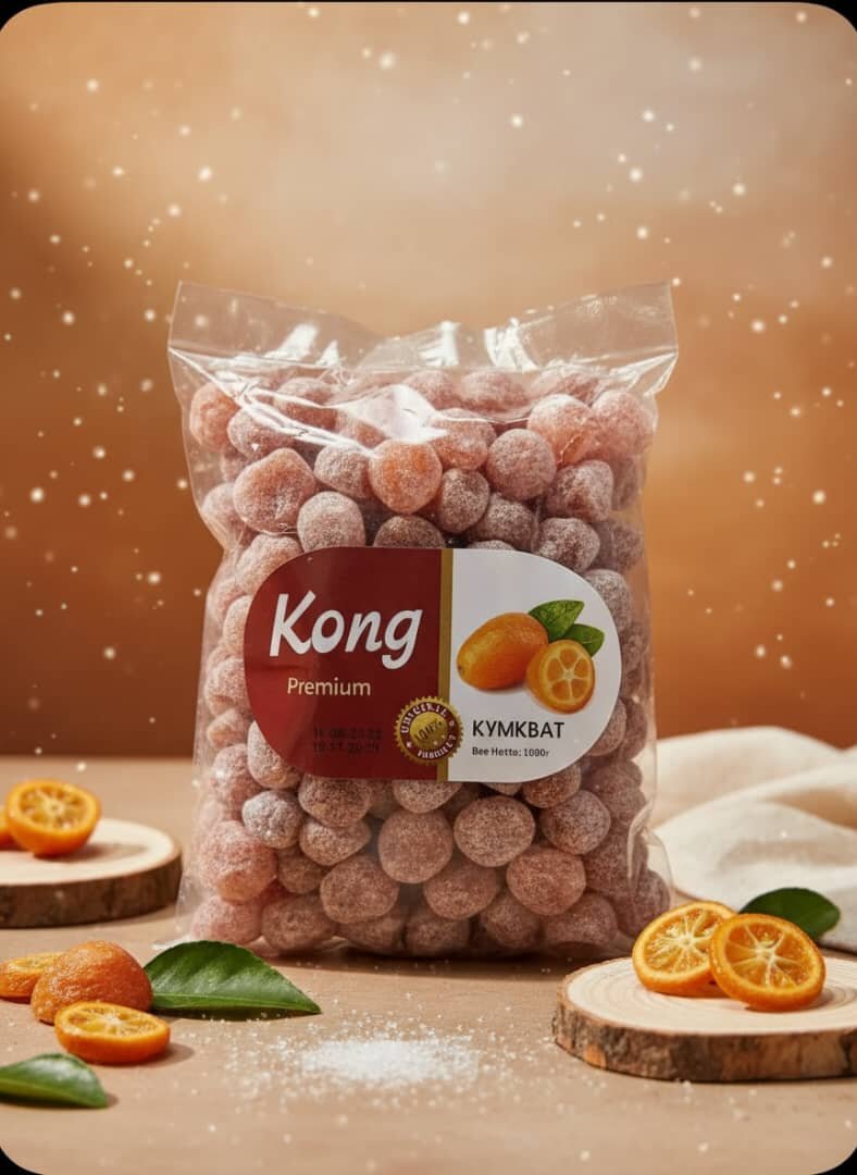 Кумкват сушеный натуральный в сахарной пудре, 1 кг, Урожай 2025