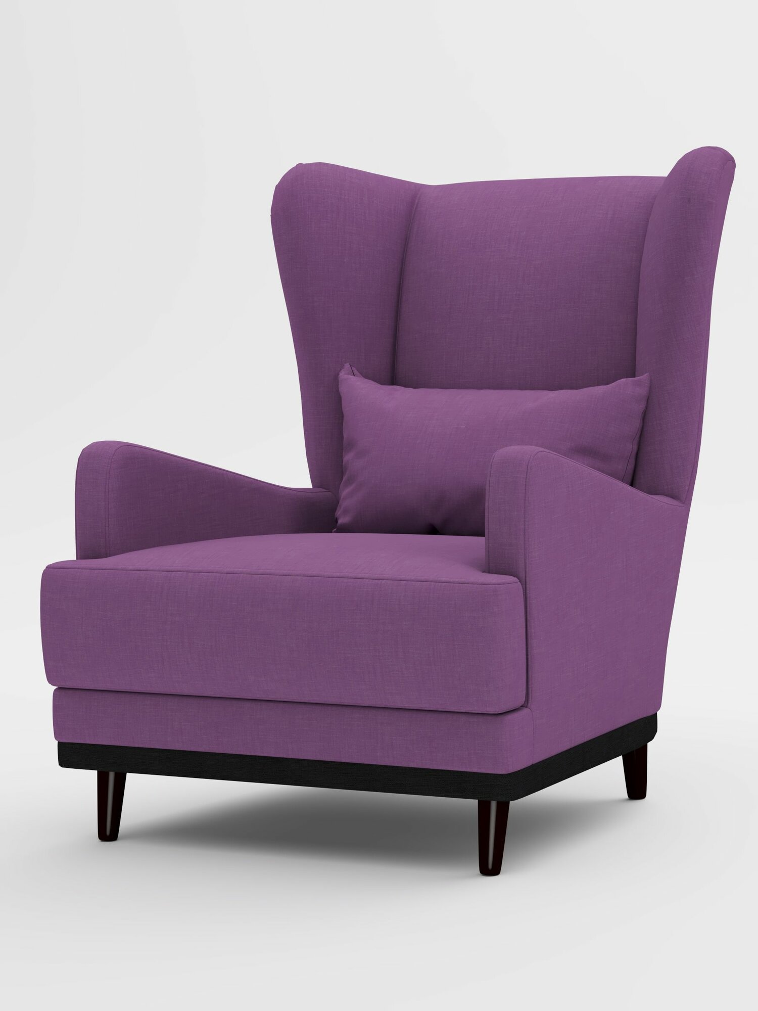 Кресло мягкое для дома, отдыха в гостиной Марсель от W&B, рогожка, цвет: фиолетовый
