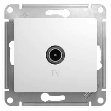 Розетка TV проходная 4DB, Белый Glossa GSL000192