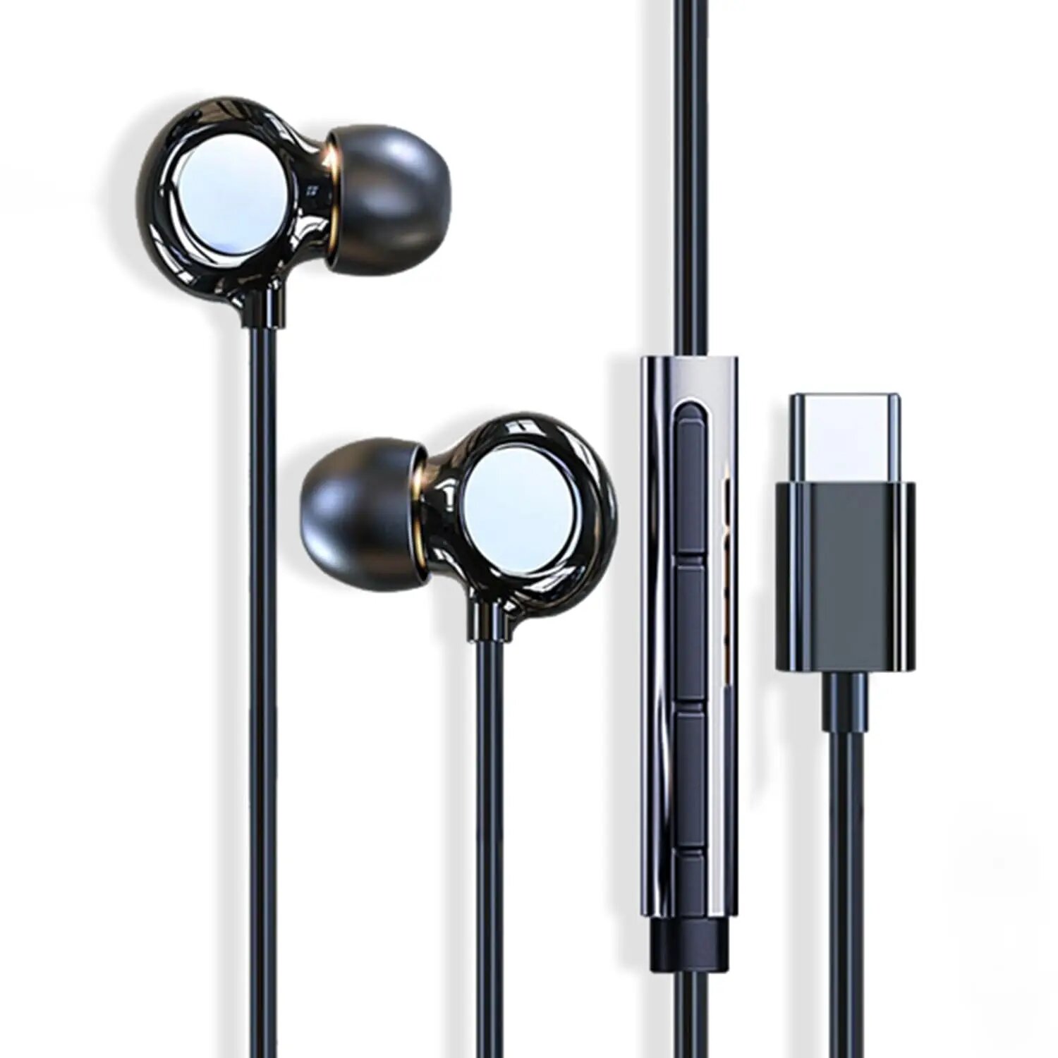 Керамические проводные наушники USB типа C, 3,5 мм, HIFI, стерео спортивные музыкальные наушники с микрофоном для Samsung iPhone 16 Xiaomi