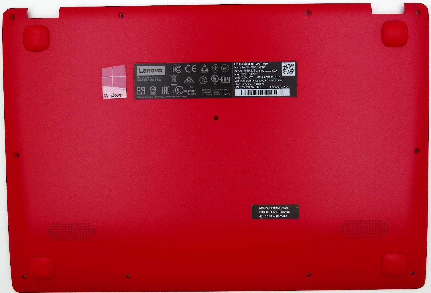 Поддон (нижняя часть корпуса) ноутбука LENOVO IDEAPAD 100S-11IBY