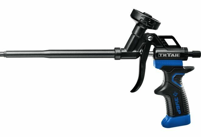 ЗУБР титан профессиональный пистолет для монтажной пены, с полным тефлоновым покрытием.