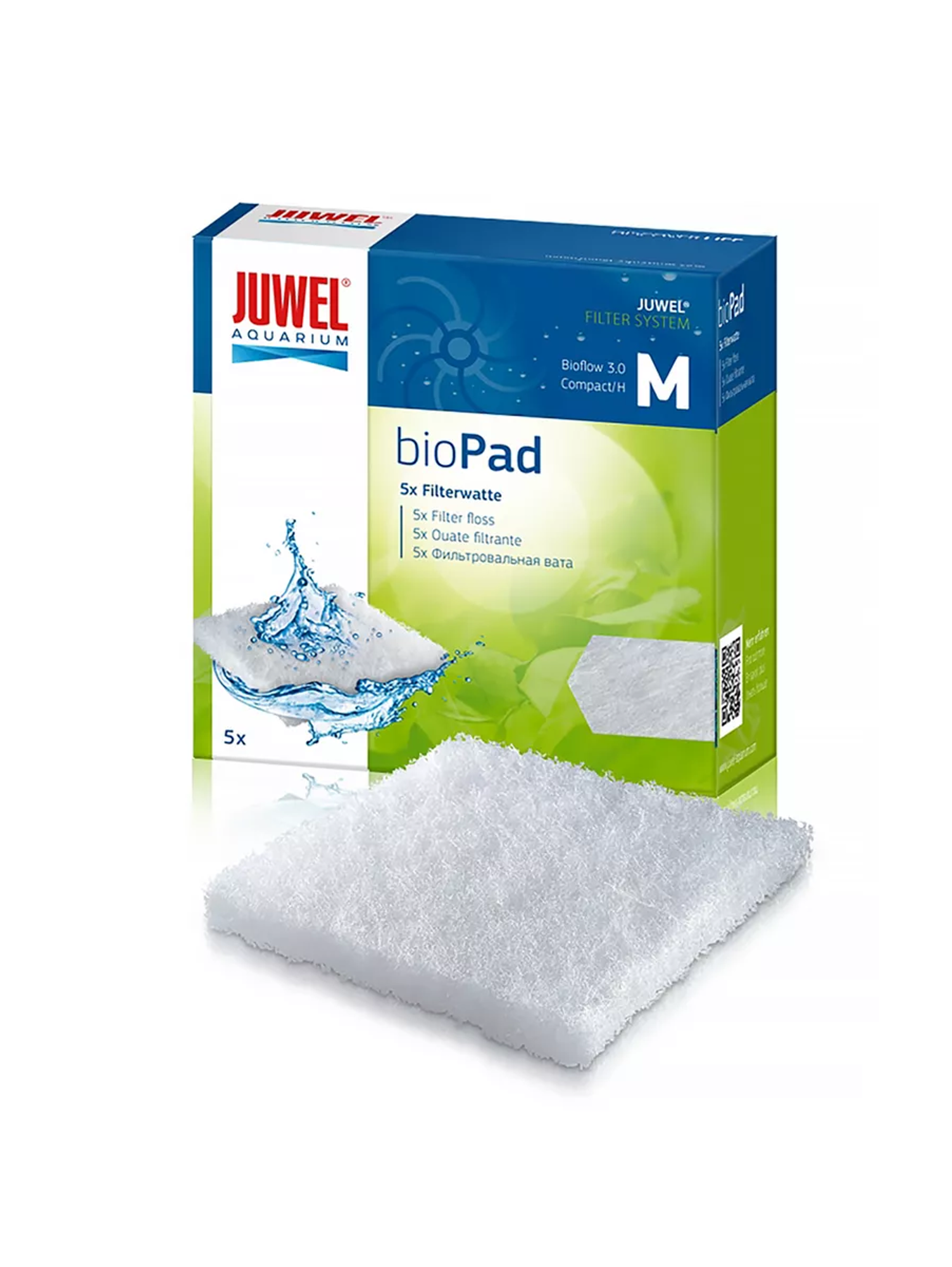 Наполнитель Bio Pad M для фильтров Juwel , синтепон, 5шт, белый