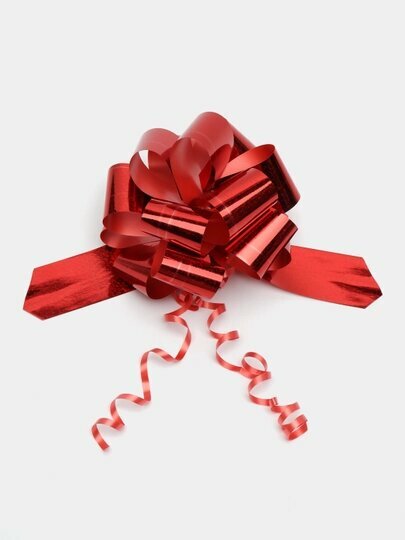 Бант ( 2шт.) диаметр 15 см, для подарка, подарочный бант, цвет: Красный