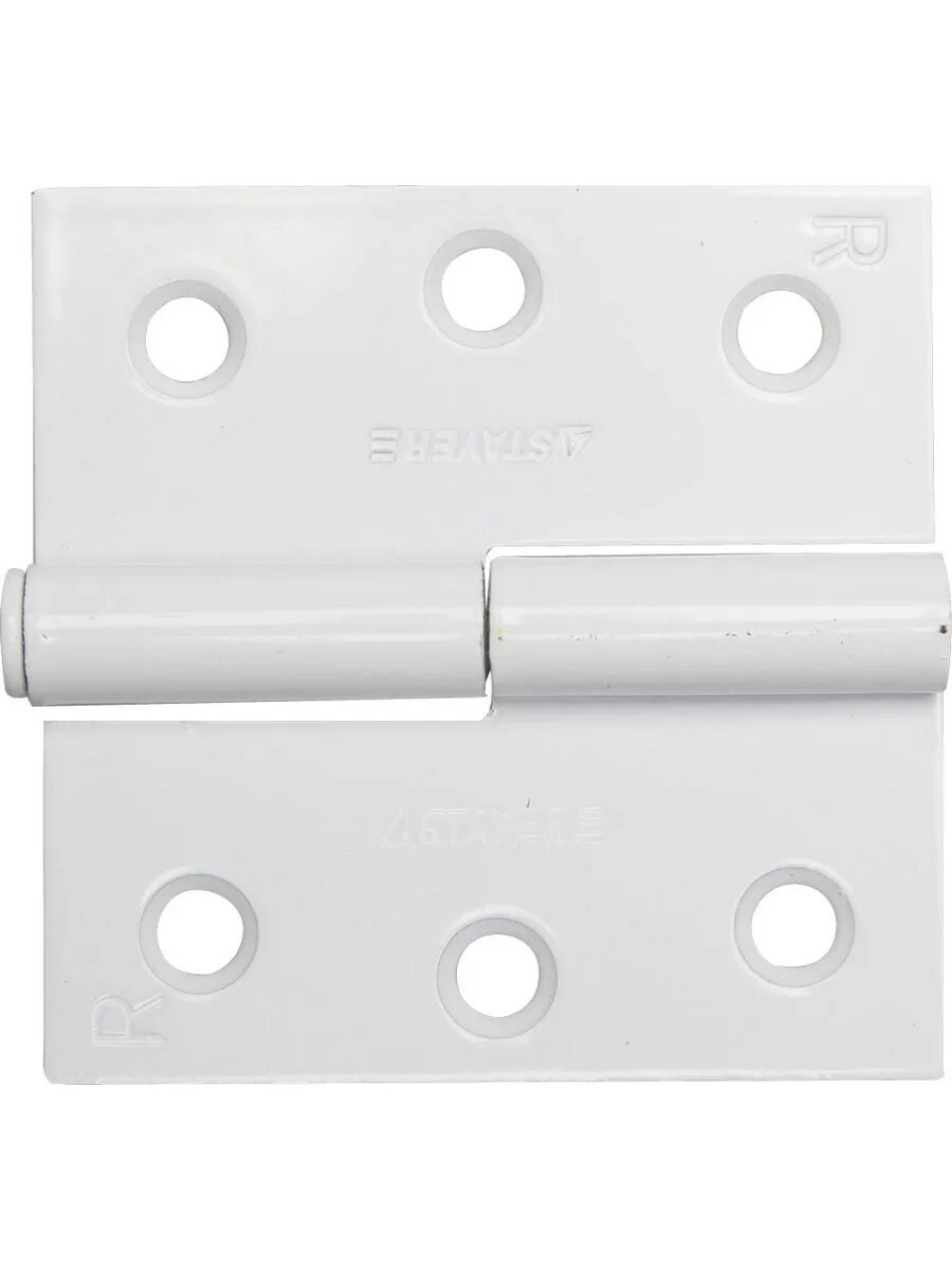 75 x 75 x 2.4 мм, разъемная, правая, цвет белый цинк, карто