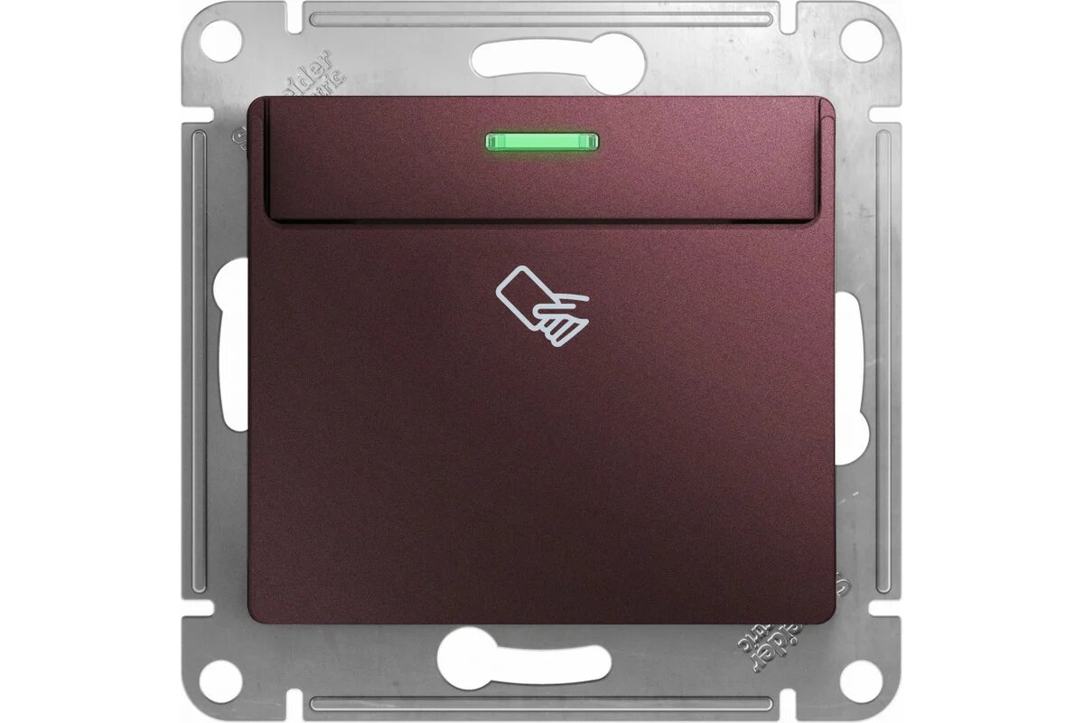 Карточный выключатель 10A механизм SE Glossa, баклажановый GSL001169