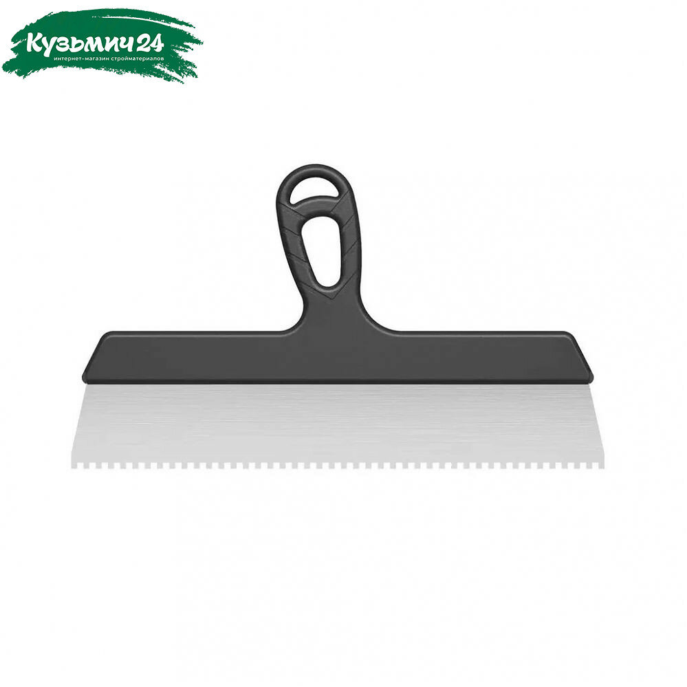 Шпатель зубчатый Акор Эксперт 421 00 350, нержавеющая сталь, пластик, 4х4 мм, 350 мм, 1 шт.