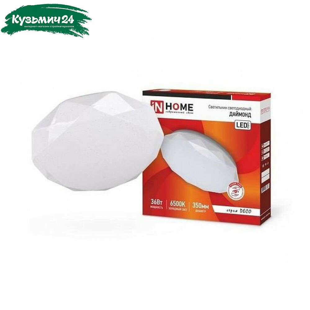 Светильник IN HOME DECO Даймонд 36W 6500K, 1 шт.