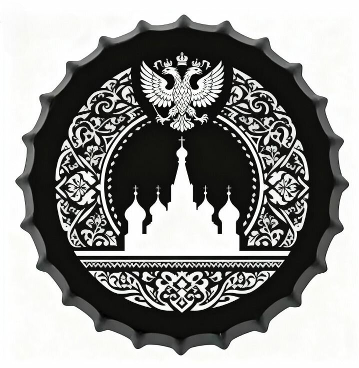 Панно металлическое в виде пивной крышки,30cm