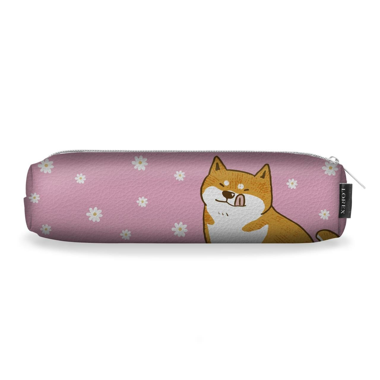 Пенал-тубус 1 отделение LOREX KIDS SHIBA BAND 200x40x60 мм розовы, кож зам