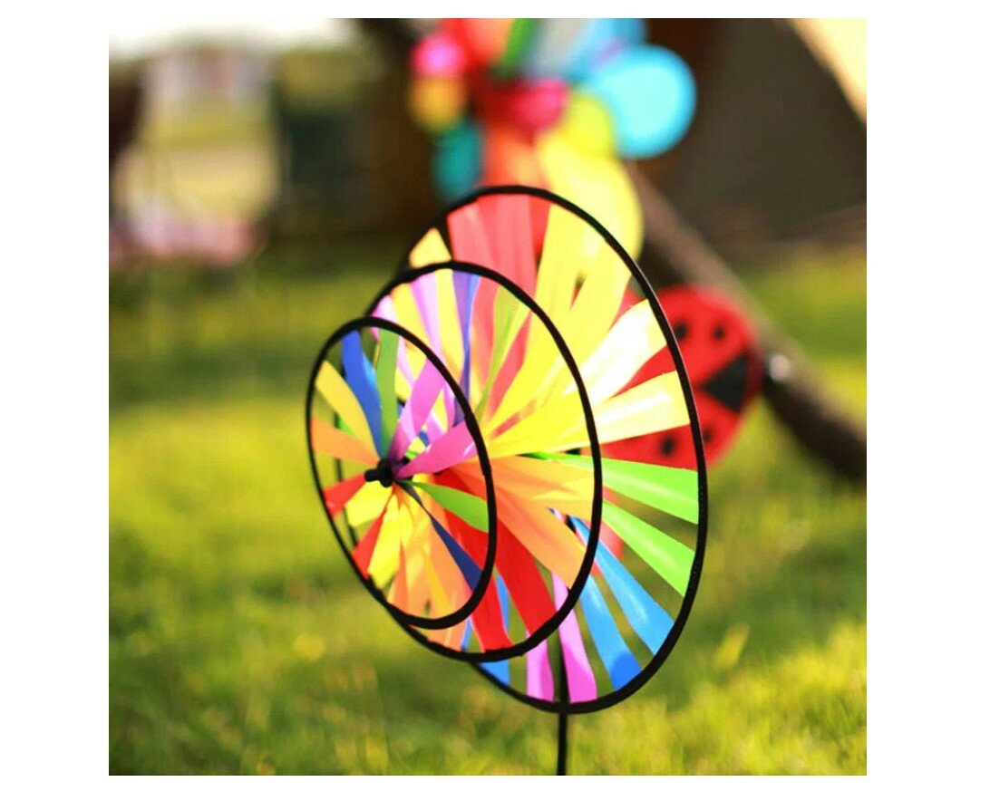 Радуга, Спиннер MyPads от ветра игрушка для кемпинга 3х составная разноцветная