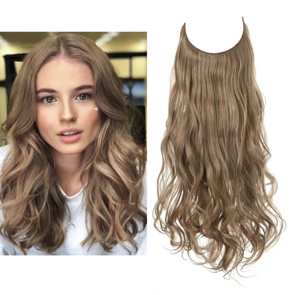 Пряди для волос волна Pecan Blonde, 18 inches