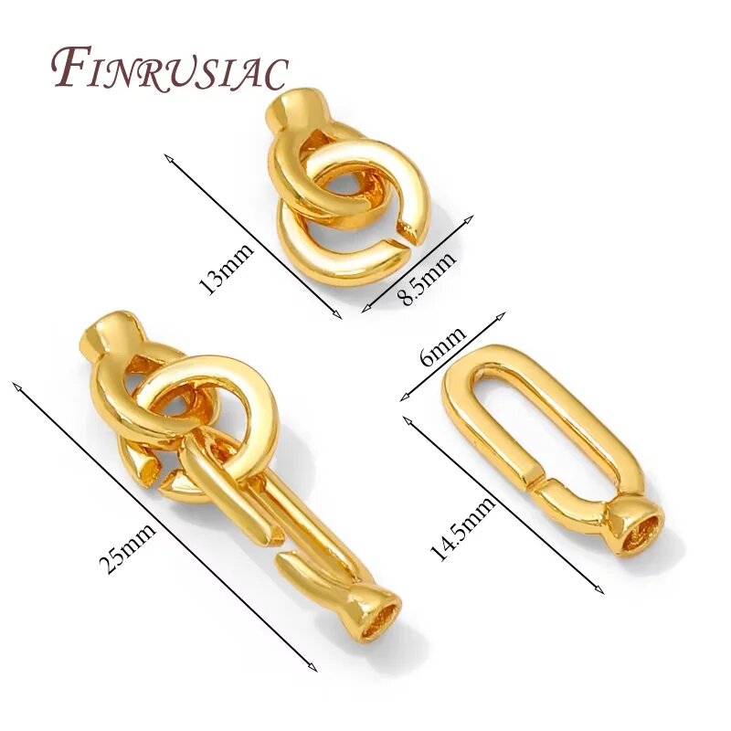 Позолоченные замки для браслетов FINRUSIAC, 18k Gold Plated, 2шт