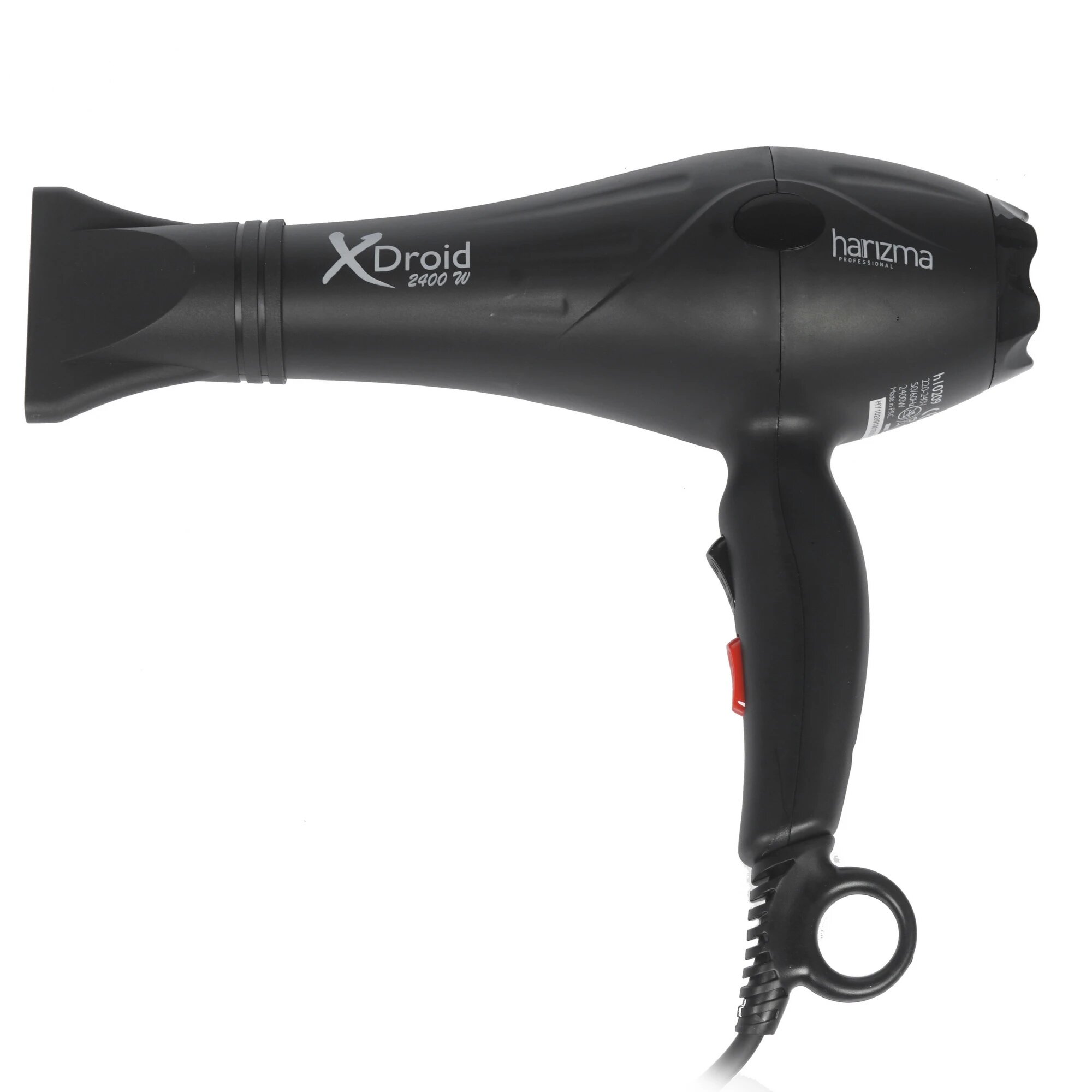 Фен Harizma "X-Droid", 2 скорости, 3 температуры, ионизация, чёрный , h10209