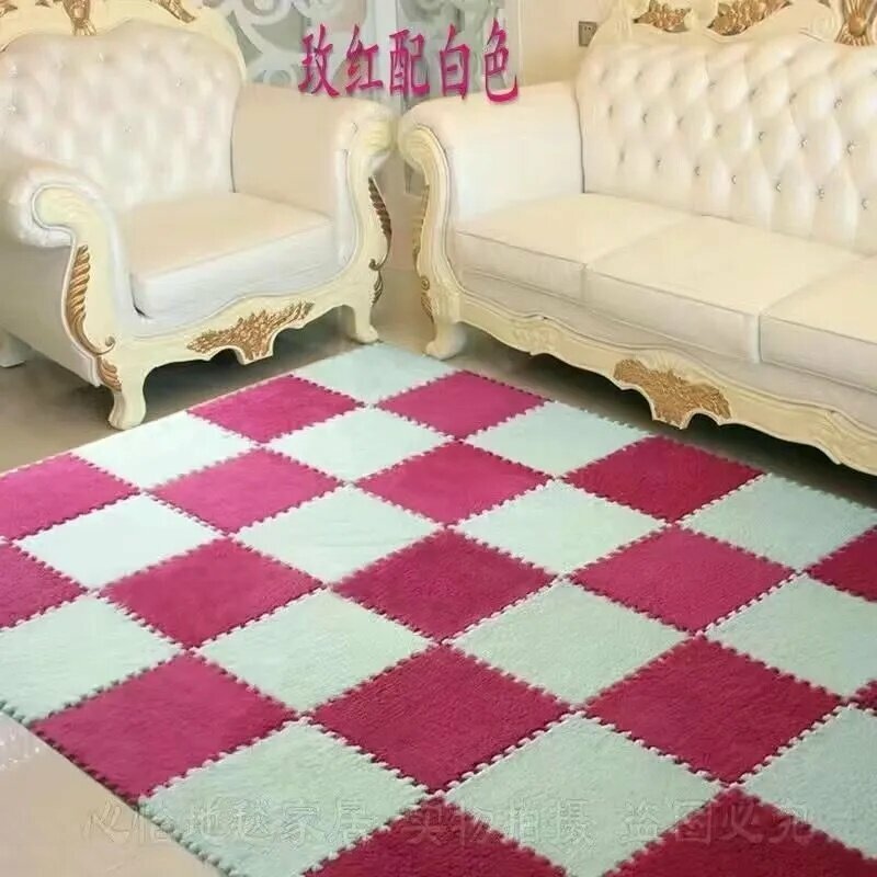 Коврик для детской 0.3x0.3 м Пенополиэтилен, Лавсан темно-розовый, белый