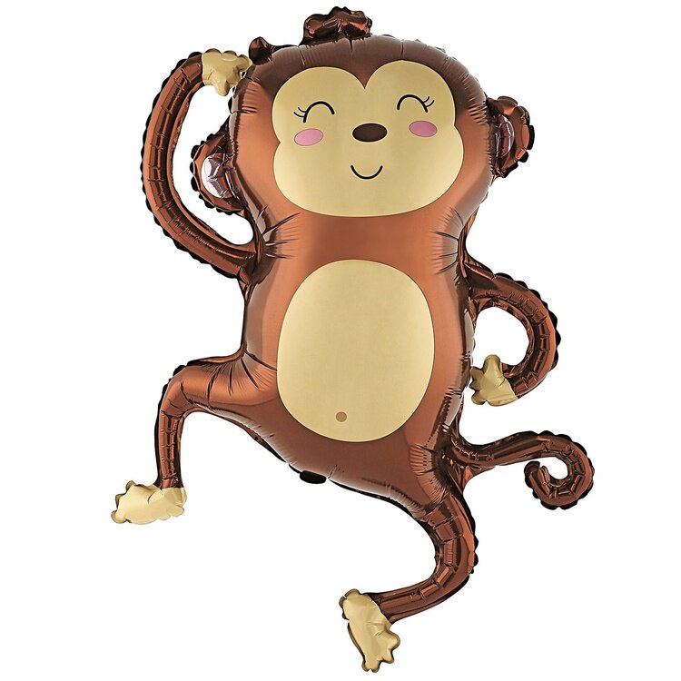 Воздушный шарик КНР фигура, обезьянка, 67.2х92.8 см, фольгированный