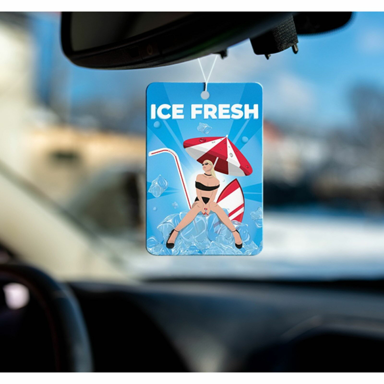 Ароматизатор подвесной Ice Fresh, картонный, маркировка: честный знак, 3 шт.