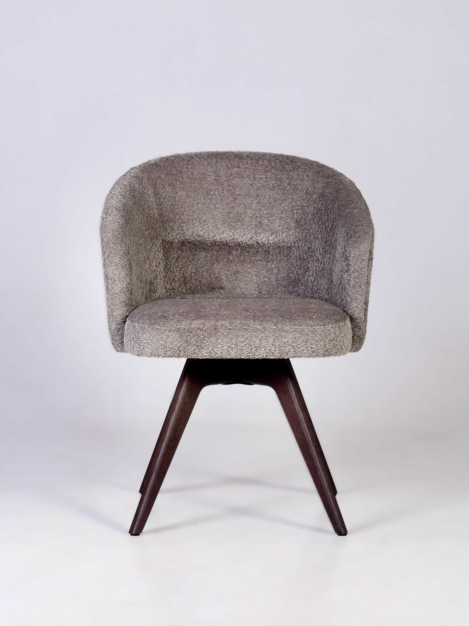 Стул, Ameli, с поворотным механизмом, серо-коричневый шенилл, ножки венге