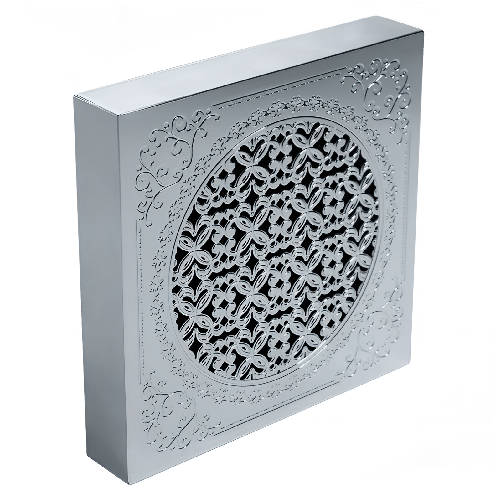Вентилятор для ванной комнаты D 120 mm, с декоративной решеткой 180 x 180 mm, хром