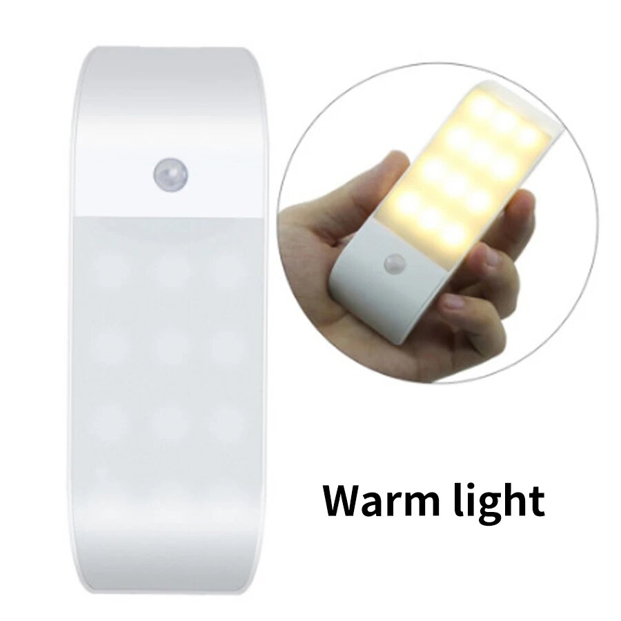 Ночник светодиодный с датчиком движения, Warm White, 12 LED, USB
