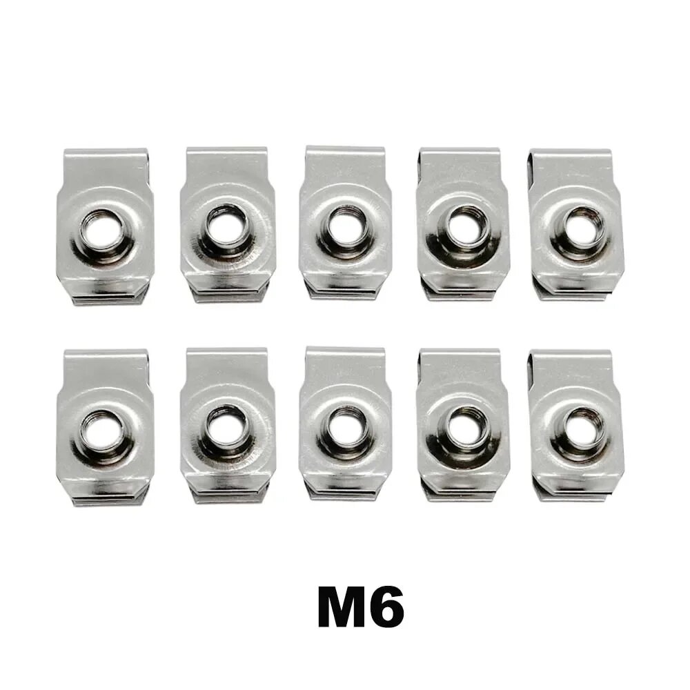 10 шт, зажимы U-типа из нержавеющей стали 304, M4 M5 M6 M8, язычковая гайка с резьбой, листовые пружинные гайки Q312 для автомобиля, мотоцикла