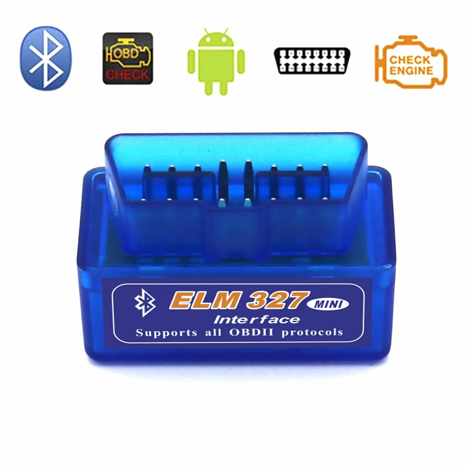 ELM327 V2.1 Bluetooth OBD адаптер для диагностики автомобиля, двухрежимный Bluetooth 5.1 модуль, подходит для Mini