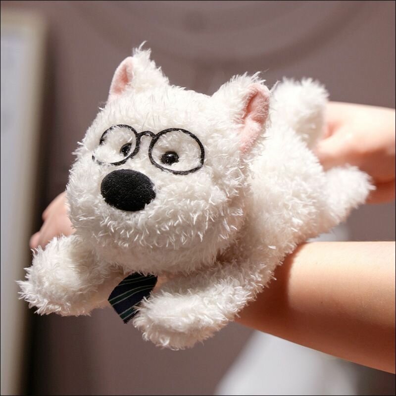 Собачка мягкая плюшевая игрушка браслет на руку