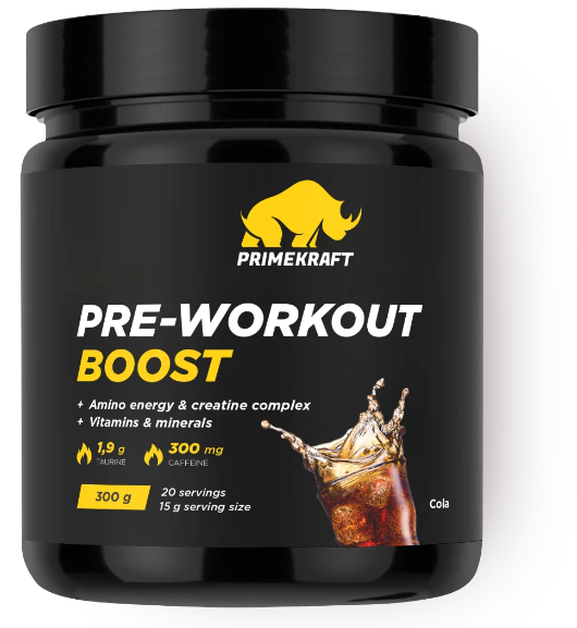 Предтренировочный Комплекс "Pre-Workout Boost", Prime Kraft кола, 300г