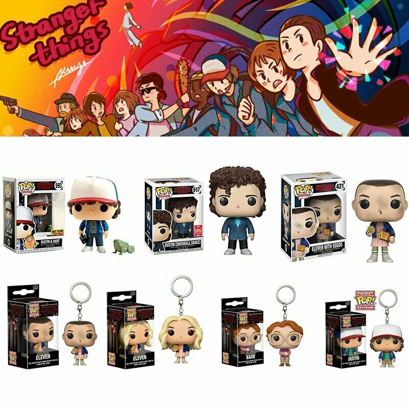 Funko pop stranger thing eleven брелок фигурка с коробкой смола украшение