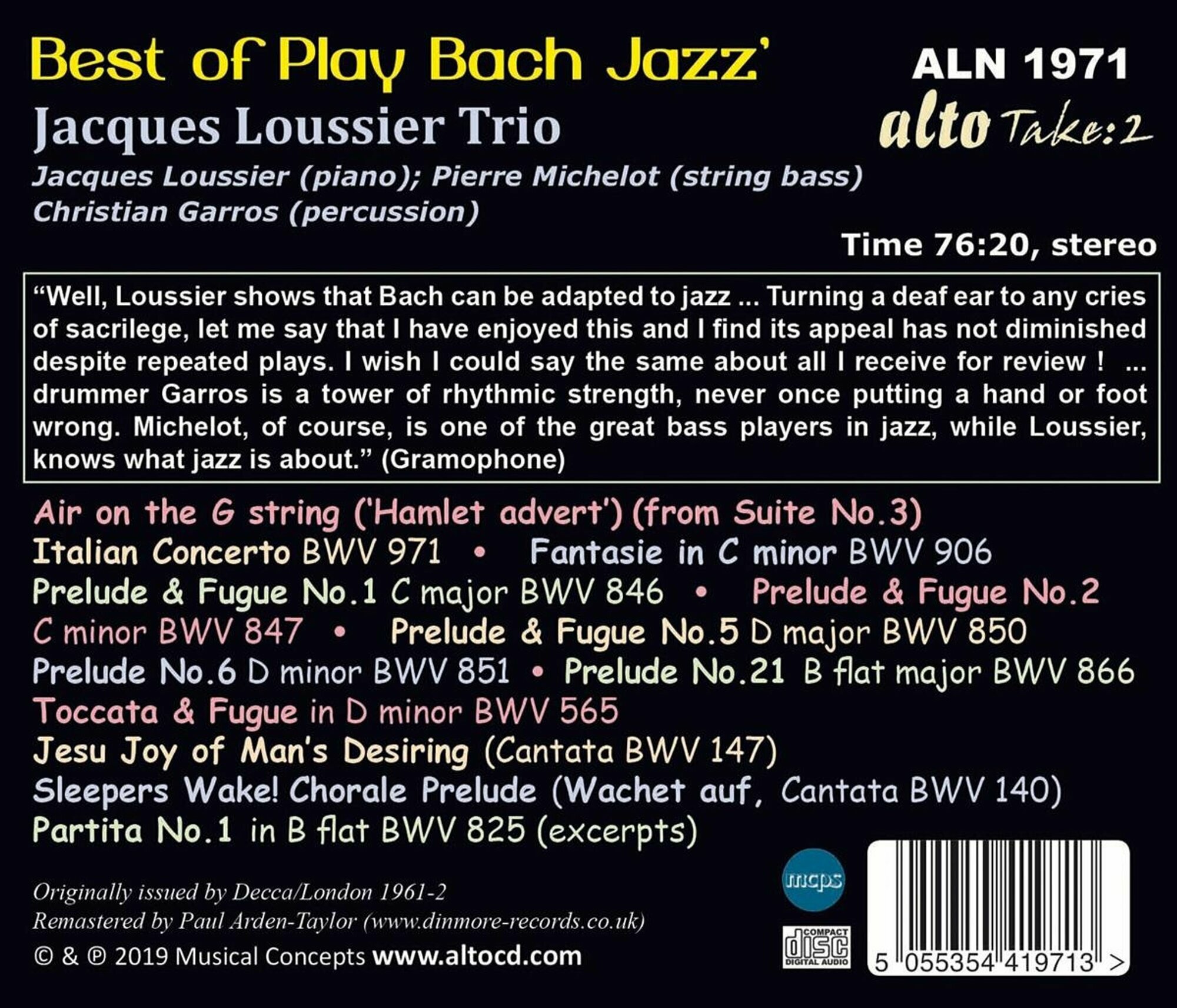 Диск Jacques Loussier Trio - Best Of Play Bach Jazz (1 CD)