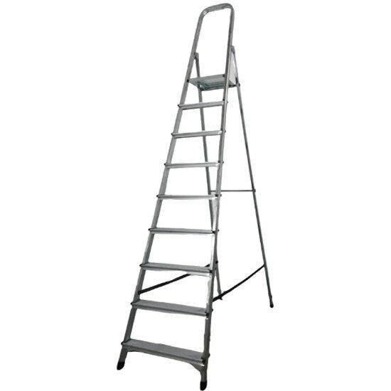 Лестница-стремянка Lwi 9 ступеней, сталь/алюминий (09S+A)