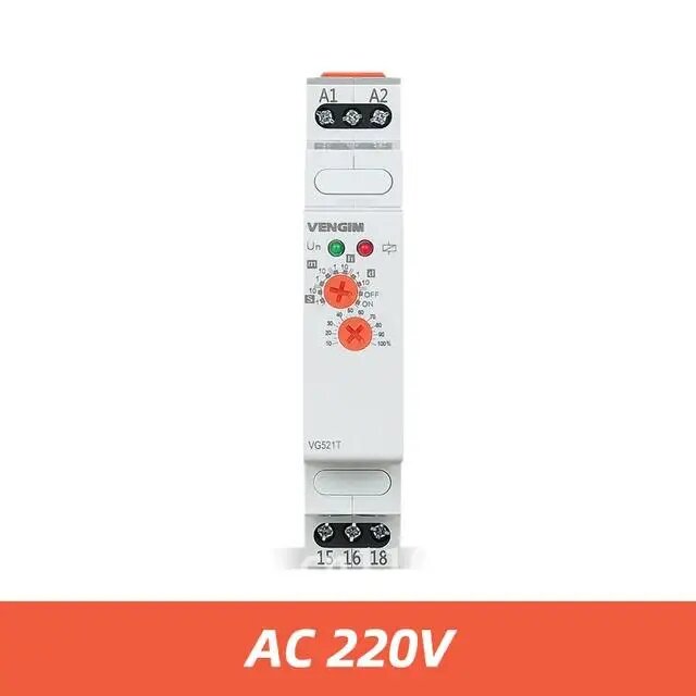 Реле времени VENGIM для DIN-рейки 220 В с задержкой включения 220V AC