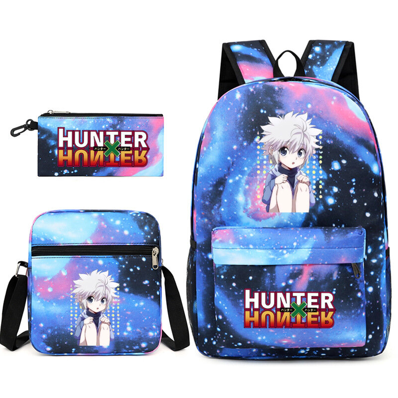 Постоянные мужские и женские рюкзаки Hunter HUNTER x HUNTER, школьные сумки, комплект из трех предметов, рюкзак, дорожная сумка