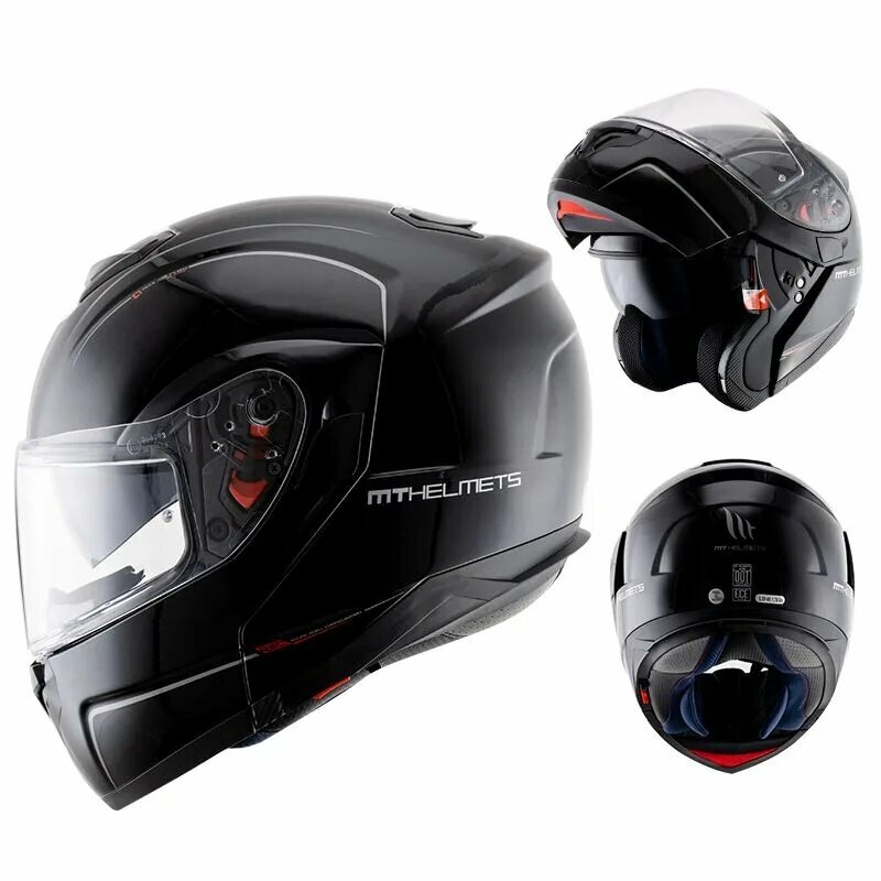 MT HELMETS Мотошлем, цвет: черный, размер: M