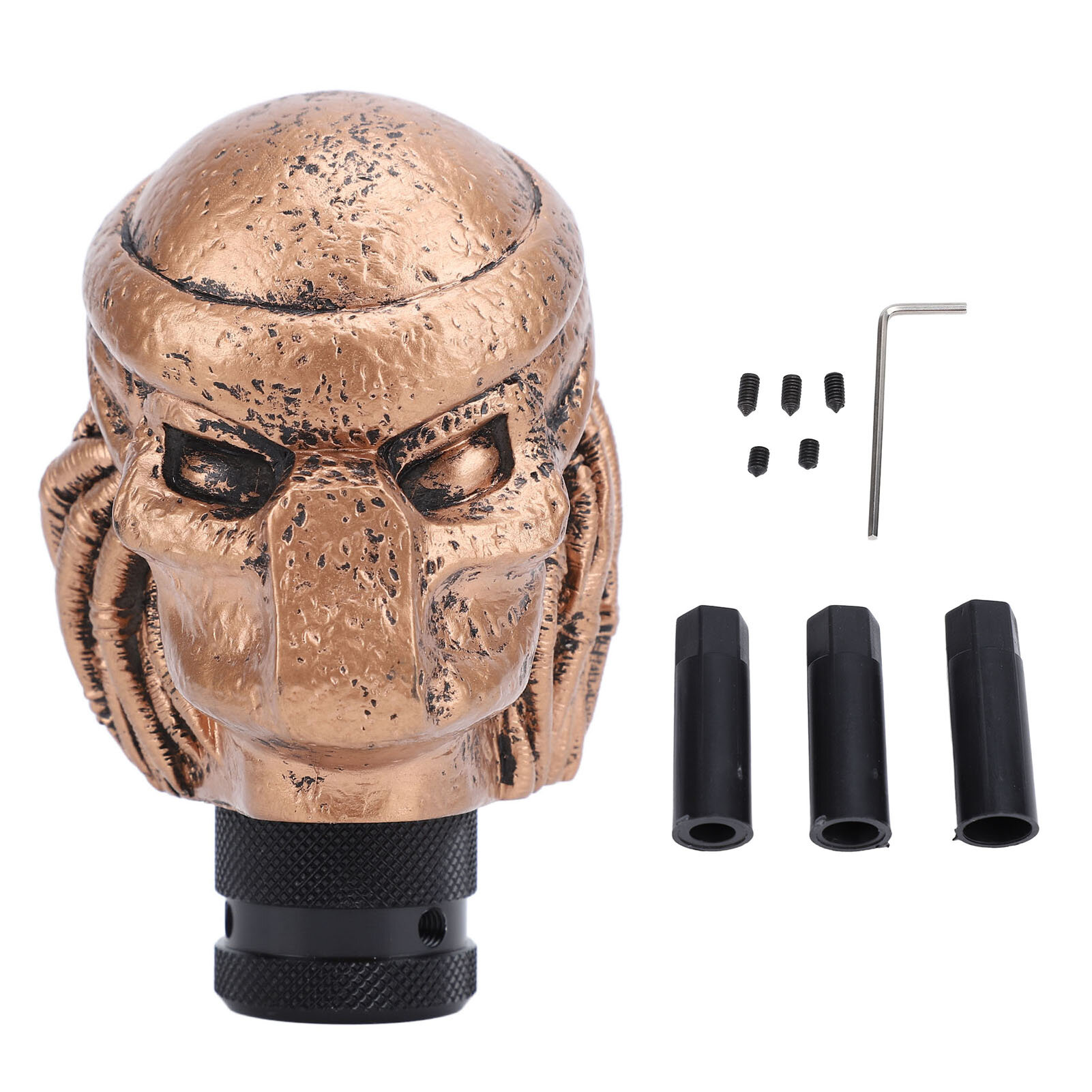 Ручки с переключением черепа Смола Умочная ручка Samurai Shifter Renter с 3 адаптерами для большинства ручной коробки передач.